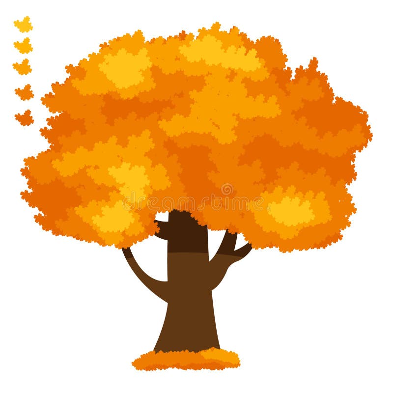 Cute Cartoon Autumn Fall Trees Collection. Vector Stock Vector ...