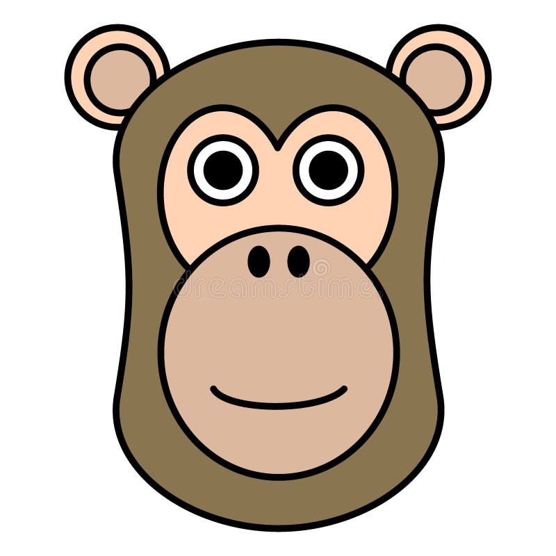 Cute Cartoon Baboon Face.vector Illustration.vector Stock Vector ...