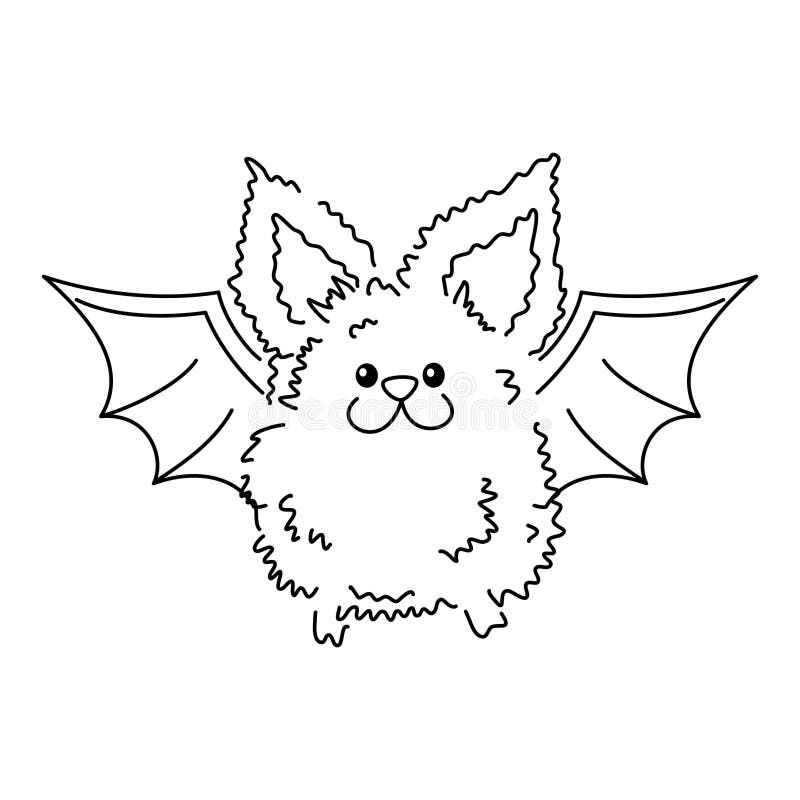 Cute Cartoon Baby Bat in Doodle Style Stock Vector - Illustration of ...