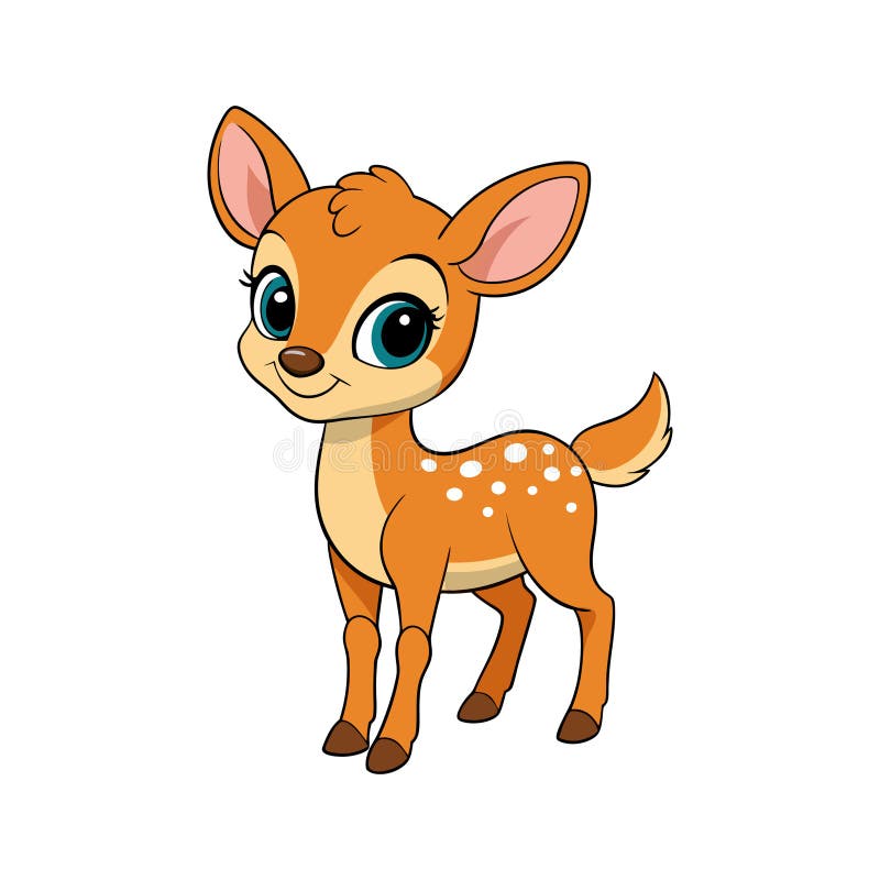 A Cute Cartoon Baby Deer Smiling Softly Stock Vector - Illustration of ...