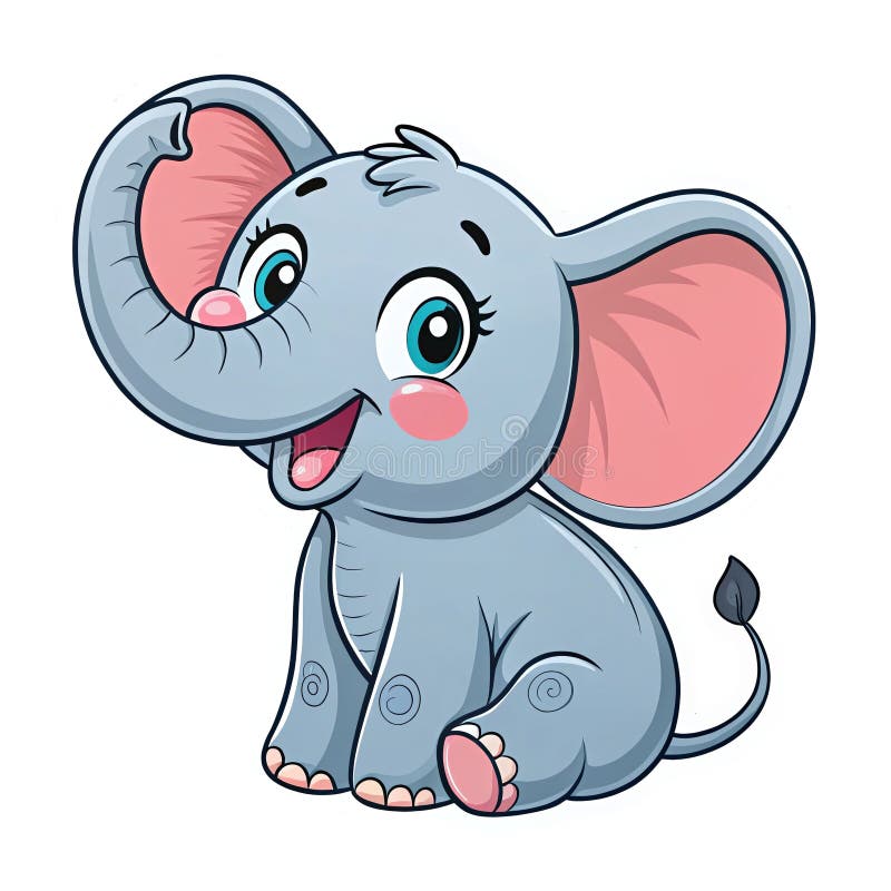 Cute Cartoon Baby Elephant Character Stock Illustrations – 23,398 Cute ...