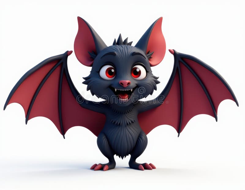 Cute Cartoon Bat Character stock illustration. Illustration of ...
