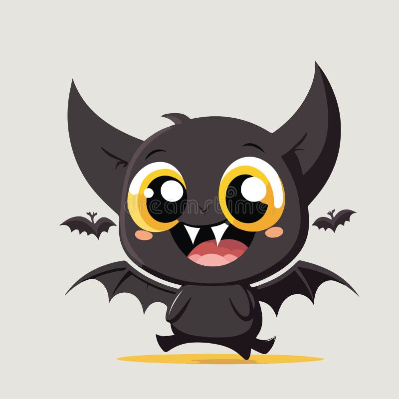 Cute Cartoon Bat. Vector Illustration Stock Vector - Illustration of ...