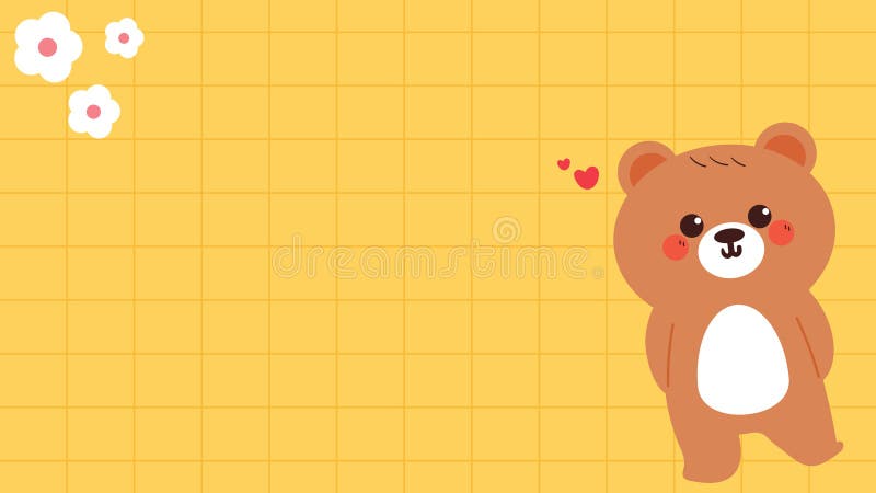 Cute Cartoon Bear for Dekstop Background Stock Vector - Illustration of ...