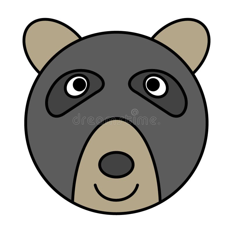 Cute Cartoon Bear Face Icon.vector Illustration.vector Stock Vector ...