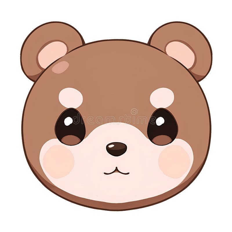 Cute Cartoon Bear Face. Vector Illustration of a Cute Animal Stock ...
