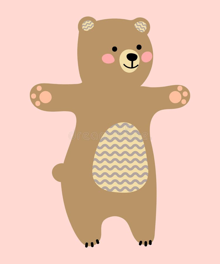 Cute Cartoon Bear. Flat Style. Vector Isolated Illustration Stock ...