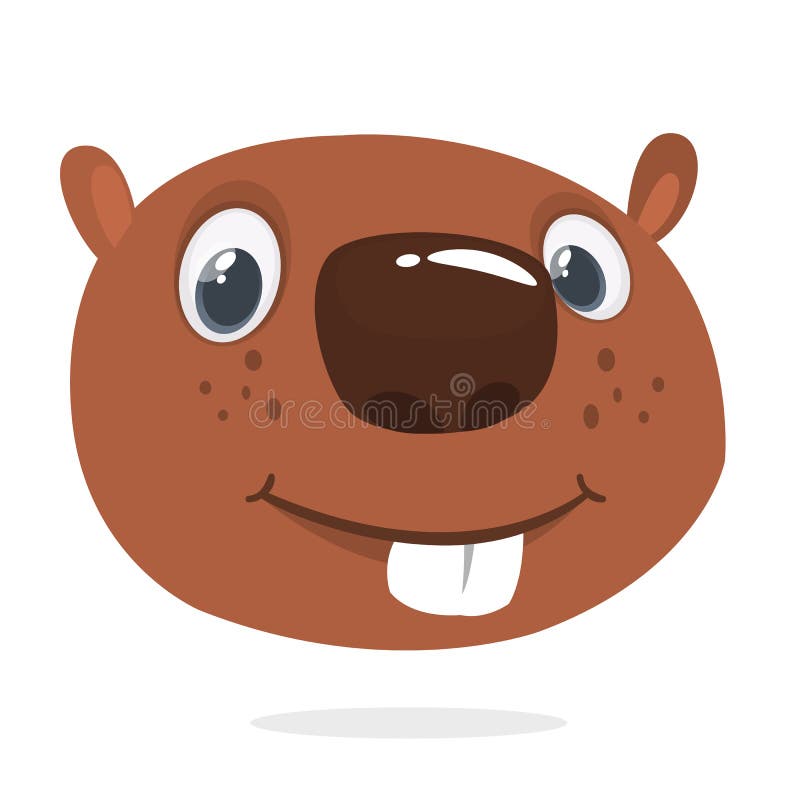 Cute Cartoon Beaver Head Icon Smiling. Vector Illustration Stock Vector ...