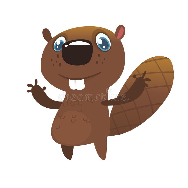 Cute Cartoon Beaver. Vector Illustrated Icon of a Beaver. Stock Vector ...