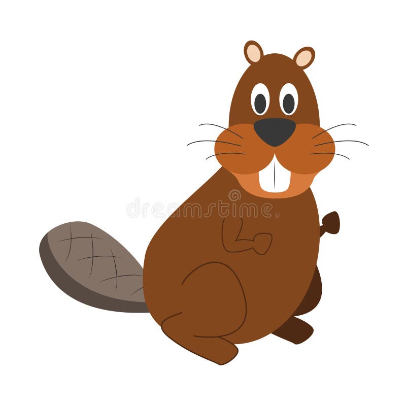 Cartoon Cute Little Beaver Character with Big Teeth Smiling Stock ...