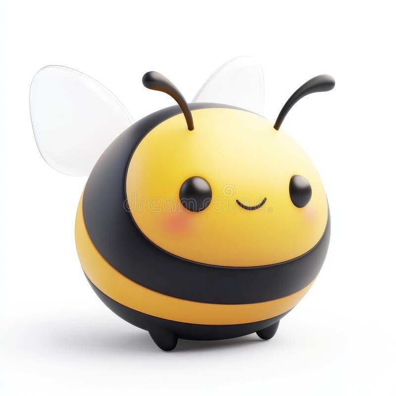Adorable 3D Render of a Cute Cartoon Bee, Perfect for Children S ...