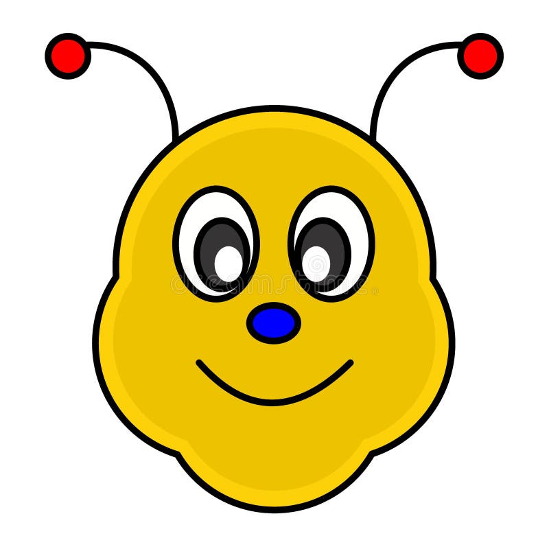Cute Cartoon Bee Face Icon.vector Illustration.vector Stock Vector ...