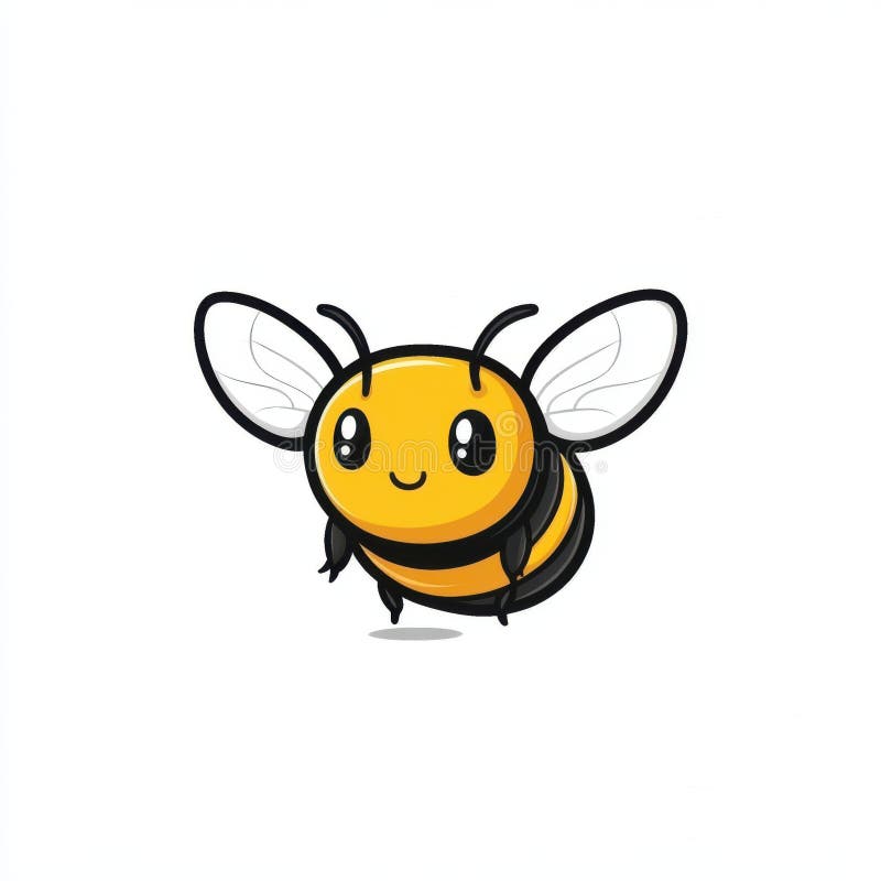 Cute Cartoon Bee Flying Happy Insect Design Stock Illustration ...