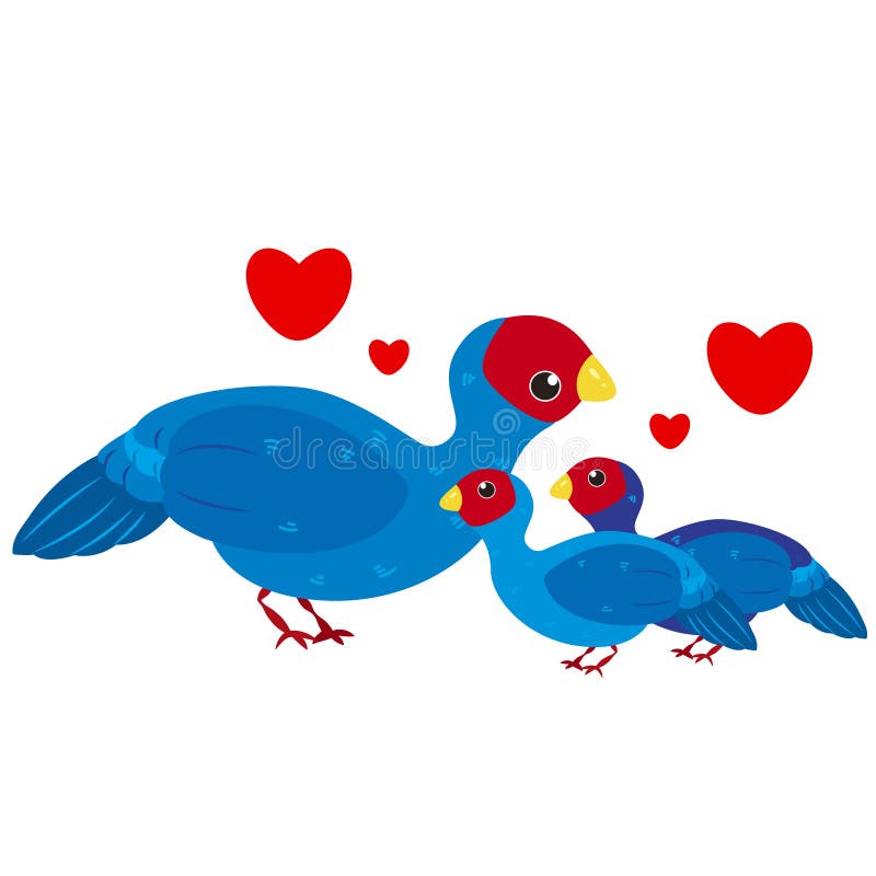 Cute Cartoon Bird Family stock vector. Illustration of mother - 24559297