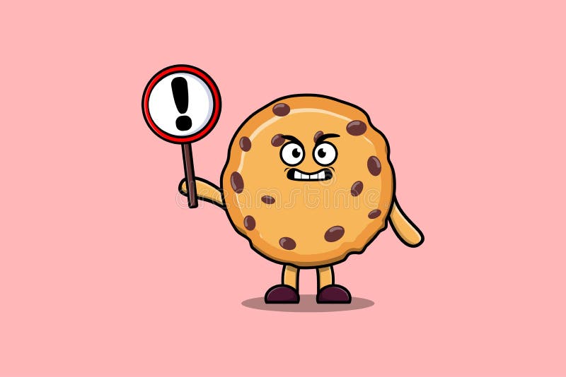 Cute Cartoon Biscuits with Exclamation Sign Board Stock Vector ...