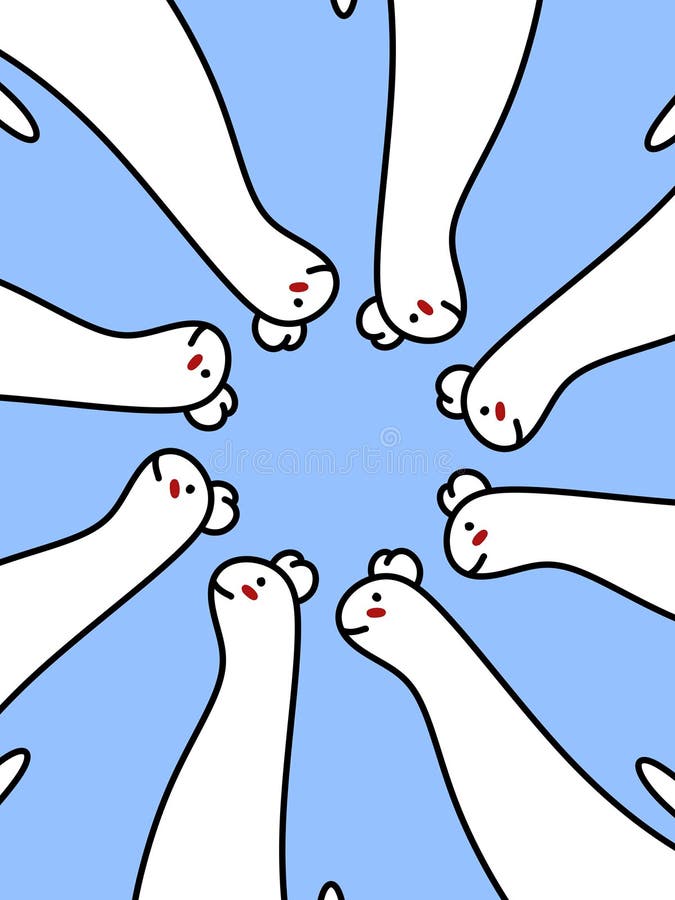 Cute Cartoon on Blue Background Stock Illustration - Illustration of ...