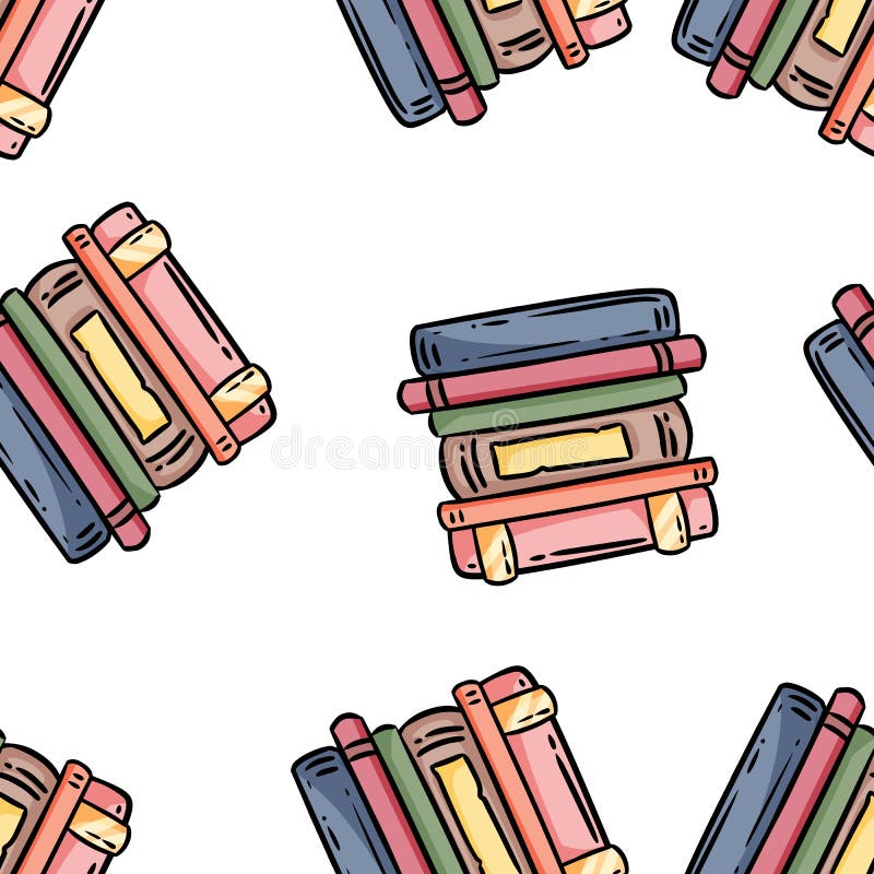 Cartoon Books Seamless Background Stock Illustrations – 2,586 Cartoon ...