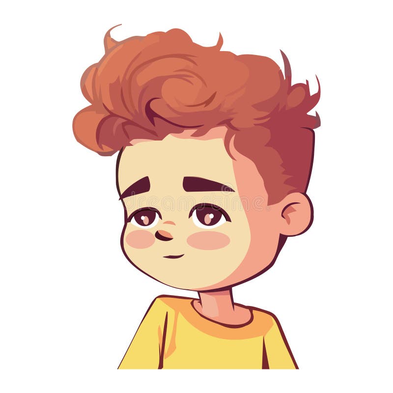 Cute Cartoon Boy with a Cheerful Smile Stock Vector - Illustration of ...