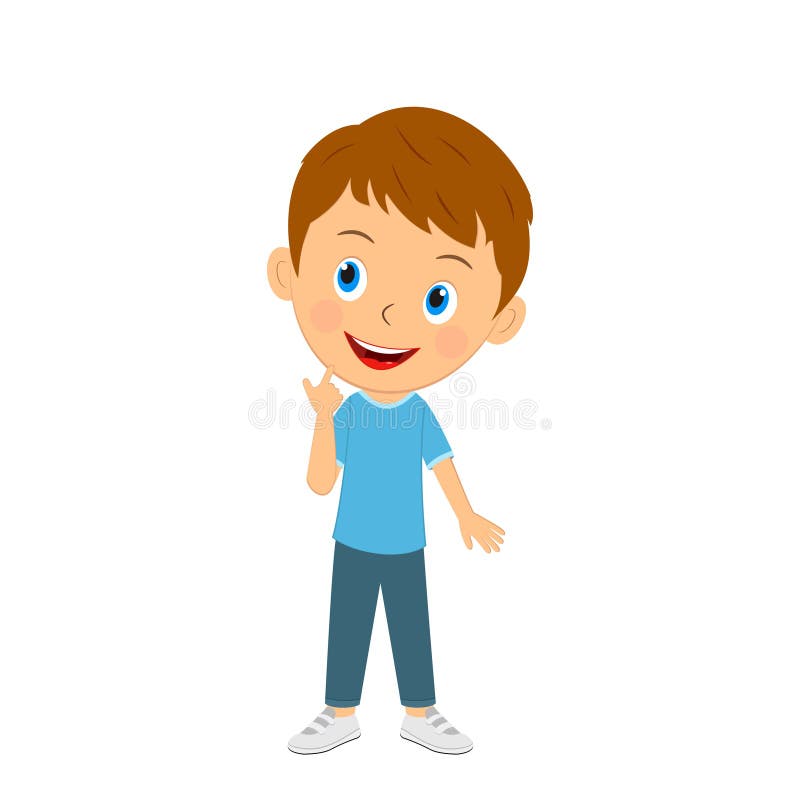 Cute cartoon boy thinks stock vector. Illustration of express - 208166468