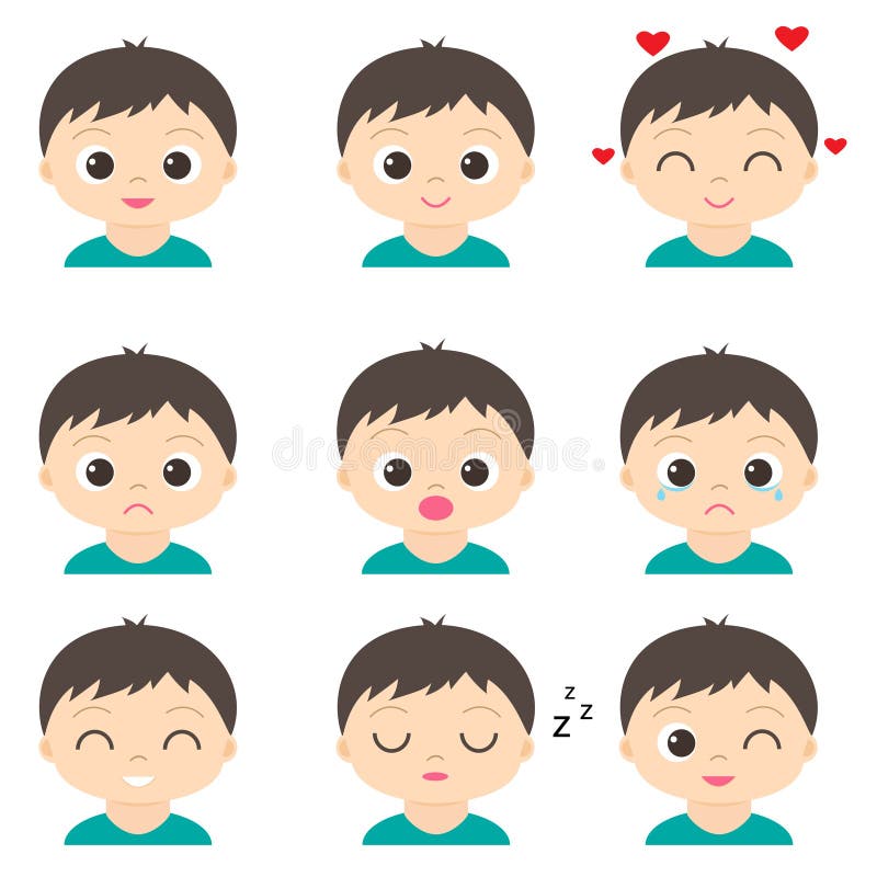 Cute cartoon boys stock vector. Illustration of emoji - 95970214