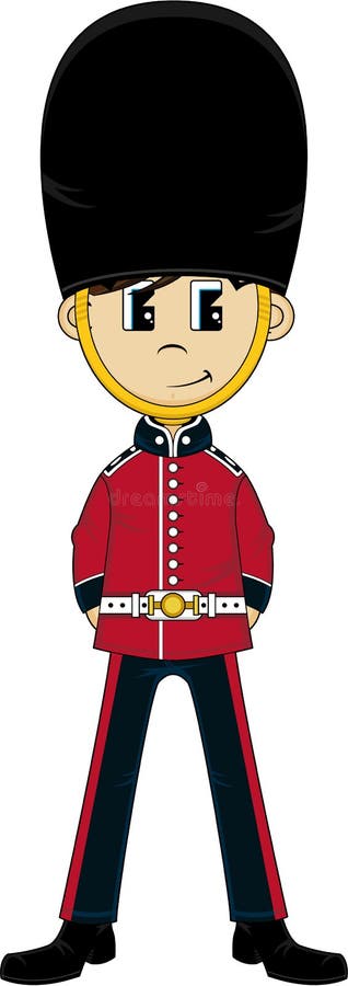 Cute Cartoon British Royal Guard Stock Vector - Illustration of helmet ...