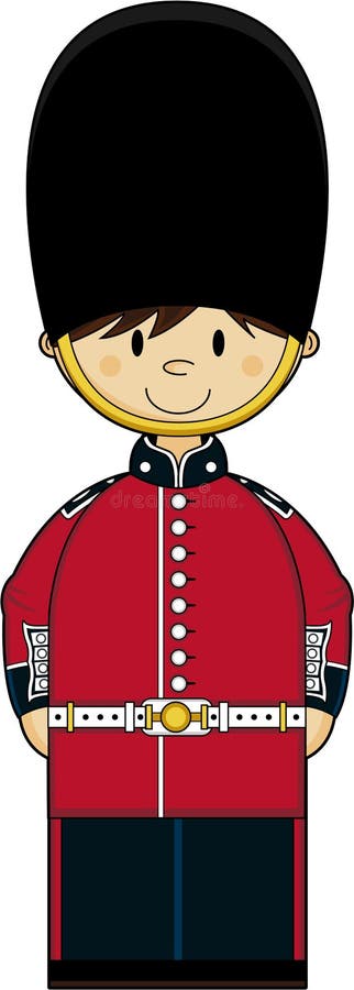 Cute Cartoon British Royal Guard Stock Vector - Illustration of soldier ...