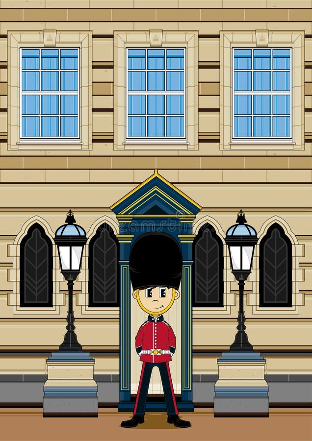 Cute Cartoon British Royal Guard Stock Vector - Illustration of army ...