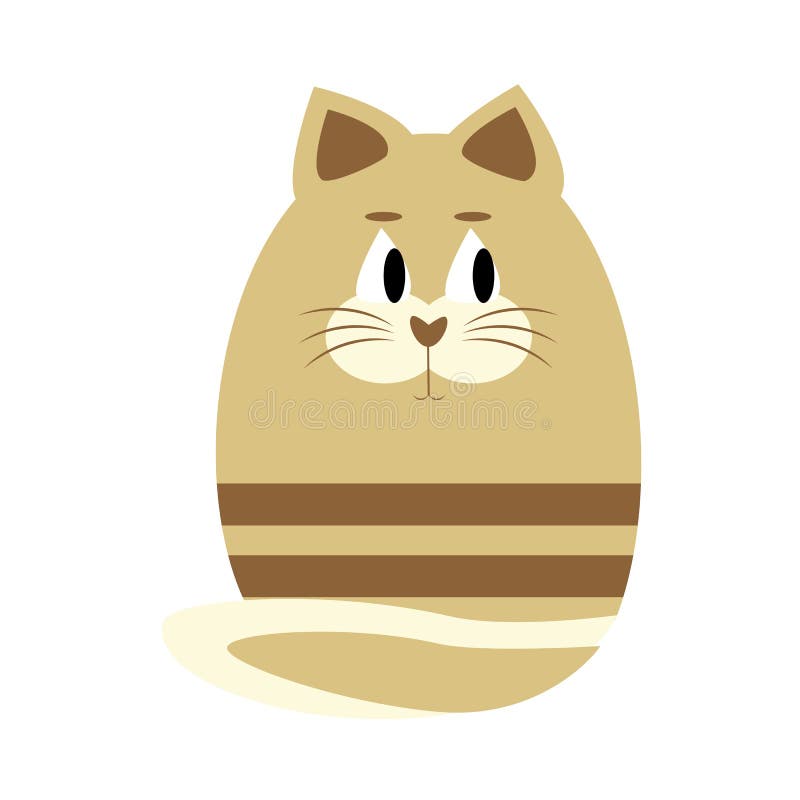 Cute cartoon brown cat stock illustration. Illustration of face - 164010389