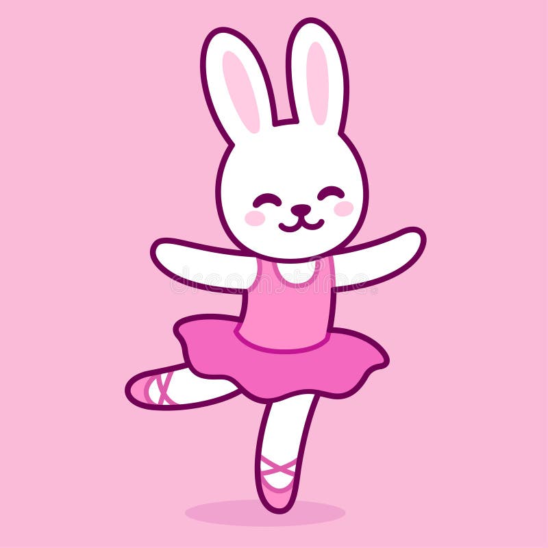Cute Cartoon Bunny Ballerina Stock Vector - Illustration of dance, tutu ...