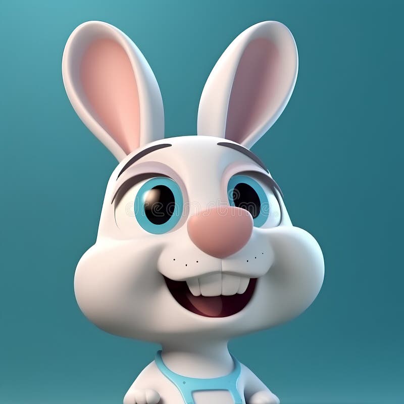 Cute Bunny Face Isolated on White Background. Hand Drawn Vector ...