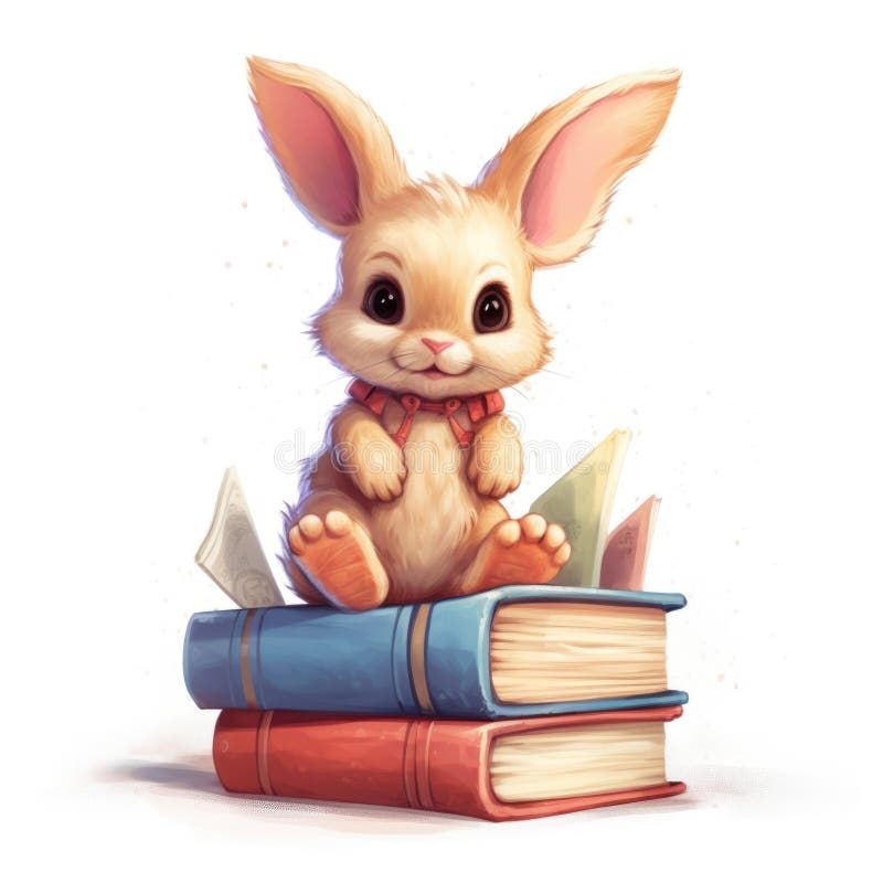 Cute Cartoon Bunny Character, Animated with a Face Stock Illustration ...