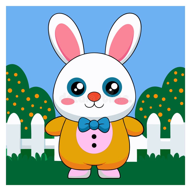 Dapper Bunny Ready for Fun stock vector. Illustration of fluffy - 374276341