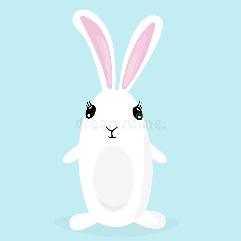 Cute Cartoon Rabbit Back Bunny Tail. Contour Black and White Rabbit ...