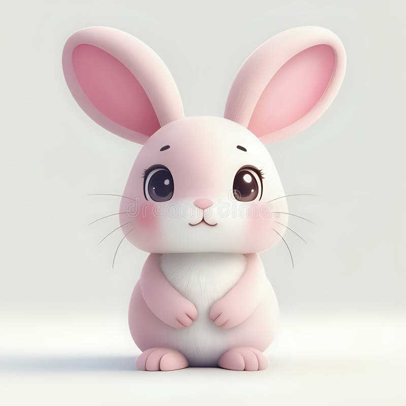 Cute Cartoon Bunny Kawaii Style - Generated by Ai Stock Illustration ...