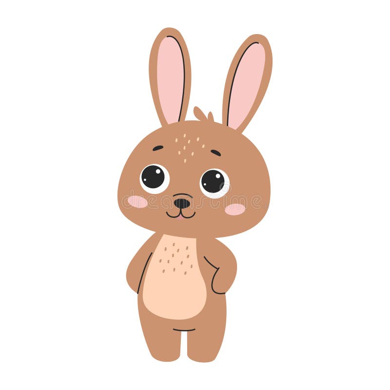 Cute Cartoon Bunny. Vector Illustration. Isolated on White Background ...