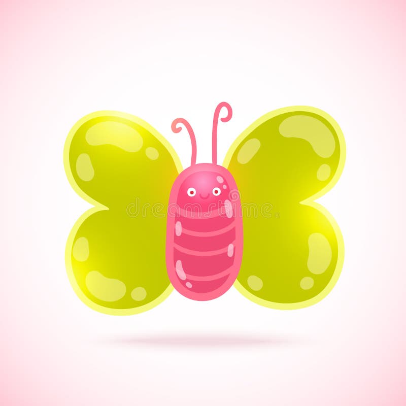 Cute cartoon butterfly stock vector. Illustration of cute - 39915838