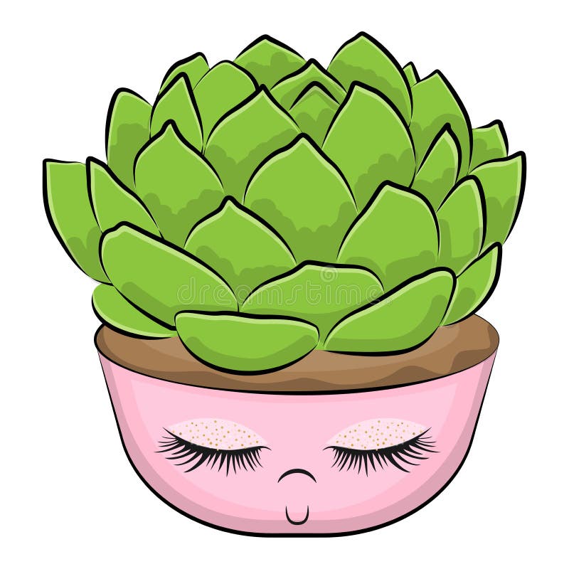 Cute Cartoon Cactus Illustration. Home Plants. Vector. Stock Vector ...