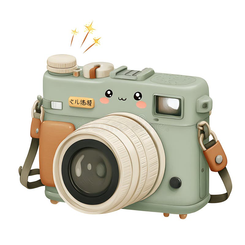 Cute Cartoon Camera with Flash Sparkle Stock Illustration ...