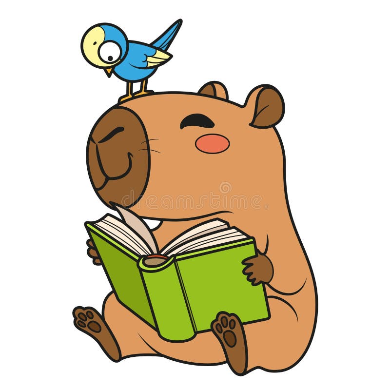 Capybara Student Cartoon Flat Style. Vector Isolated Illustration Stock ...