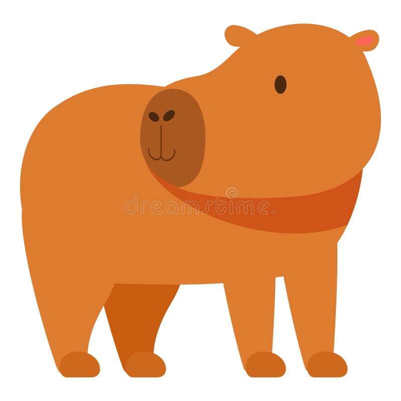 Cute Cartoon Capybara Standing Showing Its Teeth Stock Vector ...