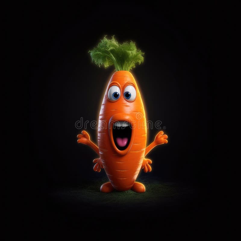 3D Animated Carrot Icon. Generative by Ai Stock Illustration ...