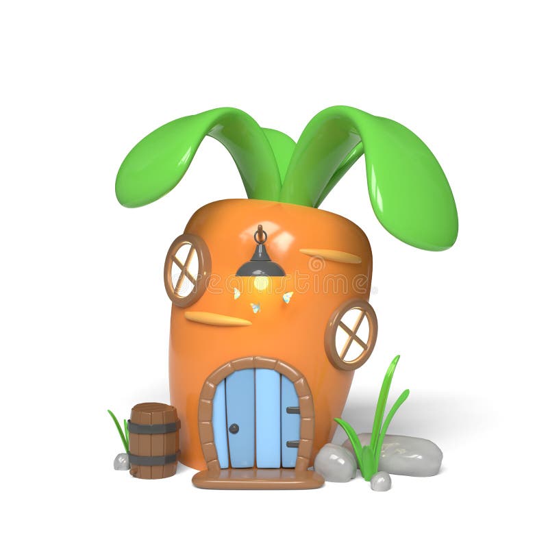 Cute cartoon carrot house. stock illustration. Illustration of harvest ...