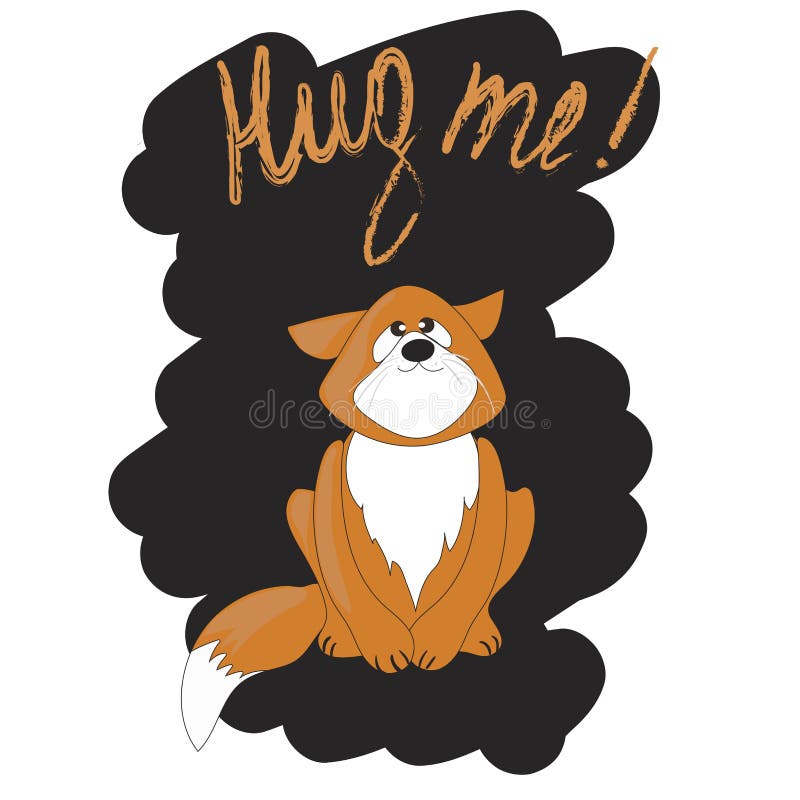 Cute Cartoon Cat Asking for a Hug. Vector Illustration. Stock ...