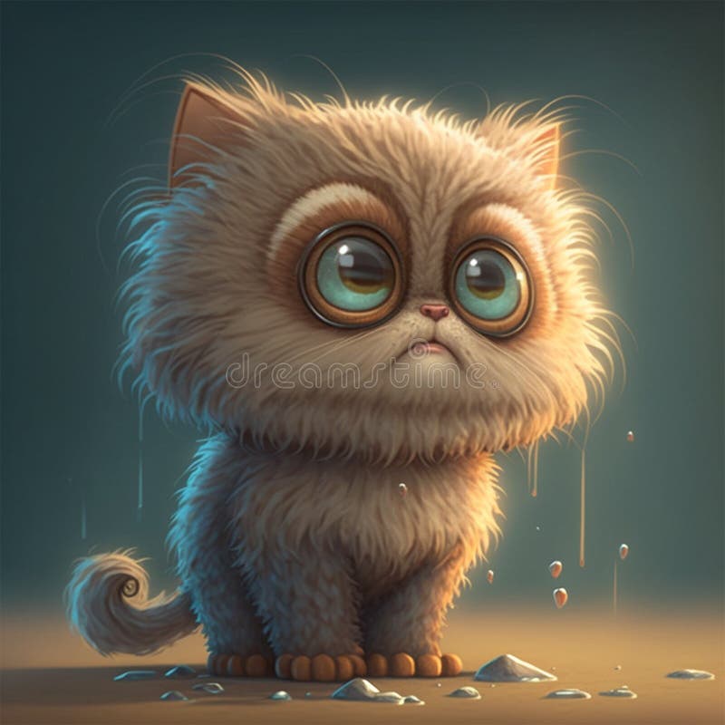 Cute cartoon cat character stock illustration. Illustration of file ...