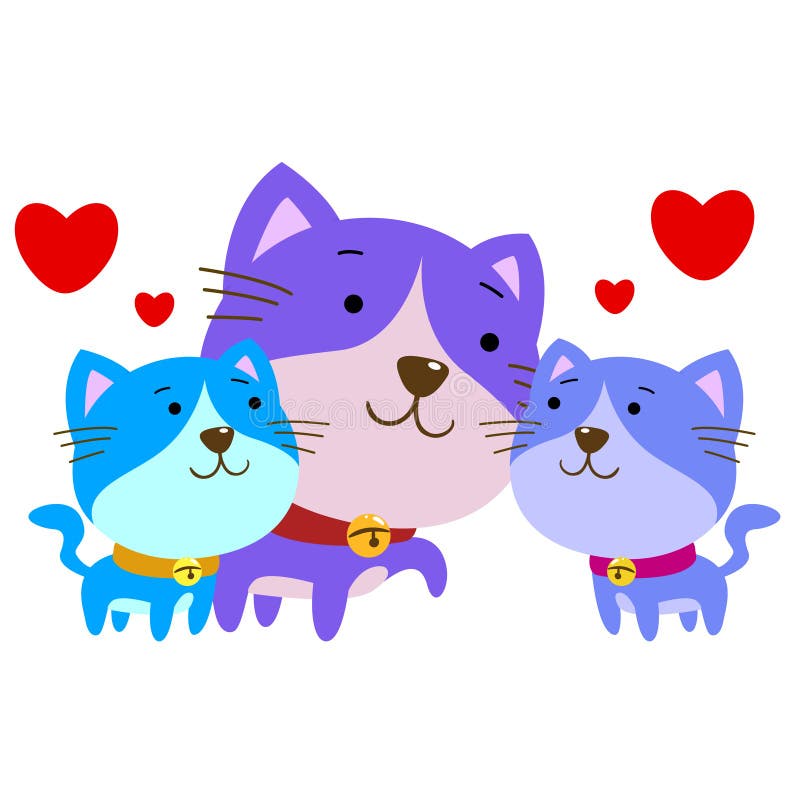 Cute cat family stock vector. Illustration of background - 29867386