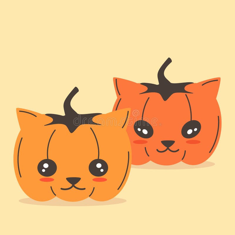 Cute Cartoon Cat Pumpkin Vector Halloween Illustration Stock Vector ...