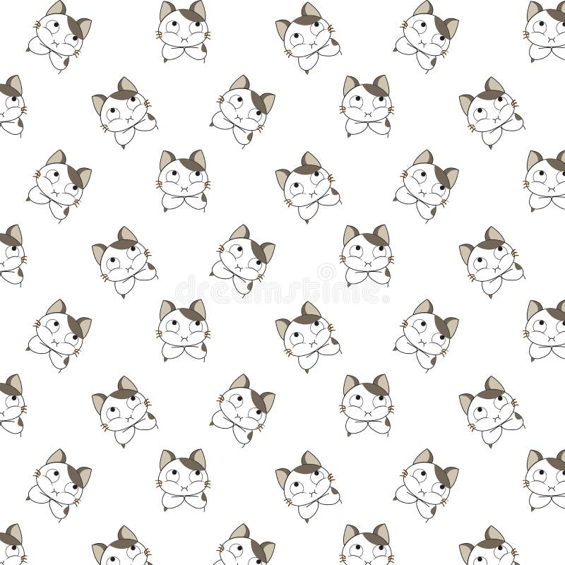 Cute Cartoon Cats Pattern. stock vector. Illustration of kitten - 61068174