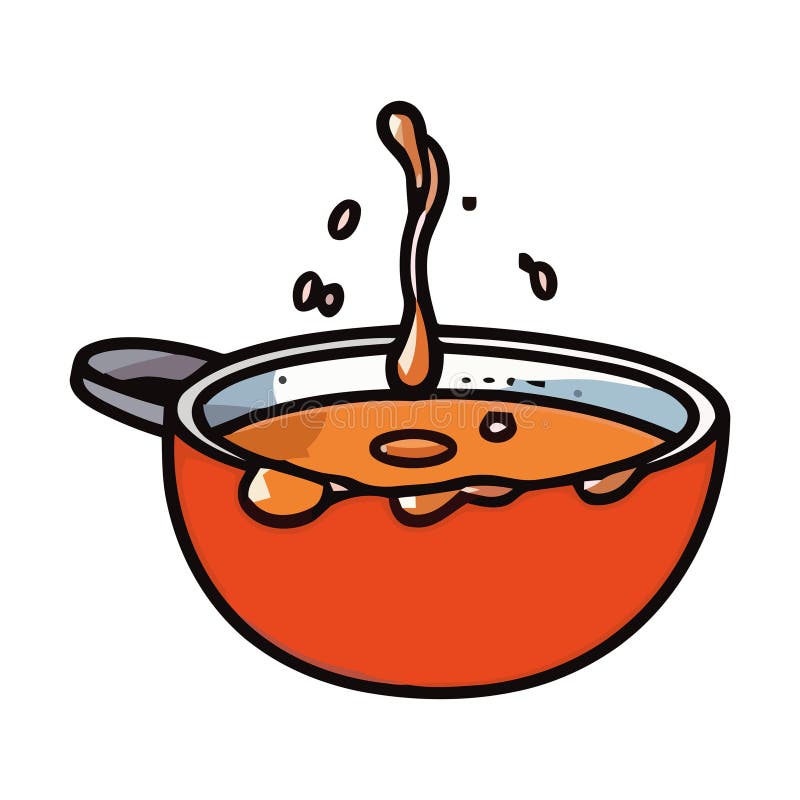Cute Cartoon Cauldron Boiling Soup with Fresh Vegetables Stock Vector ...