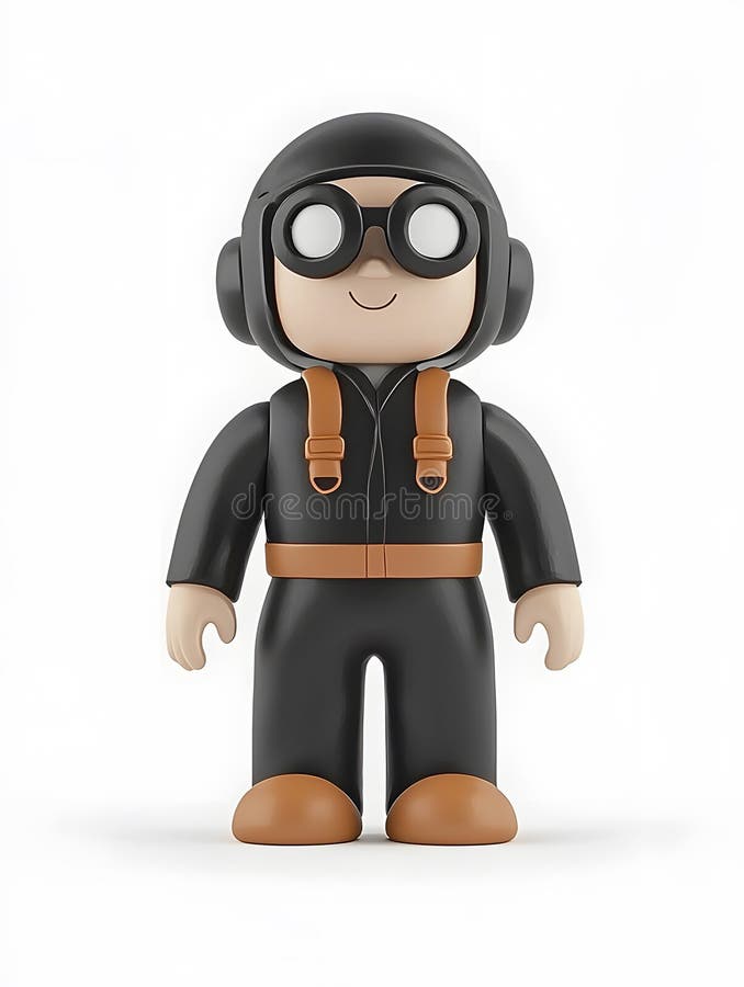 Cute Cartoon Character in Aviator Outfit Stock Illustration ...