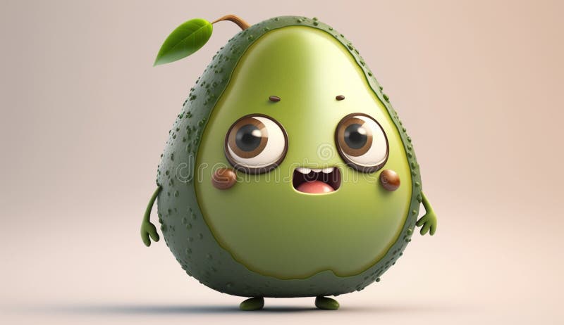 Cute Green Summer Tree Cartoon Character Using Generative AI Stock ...